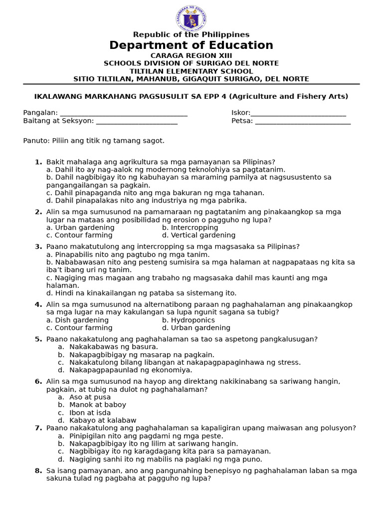 PT - G4 Matatag Epp Afa 4 - Q2 | PDF