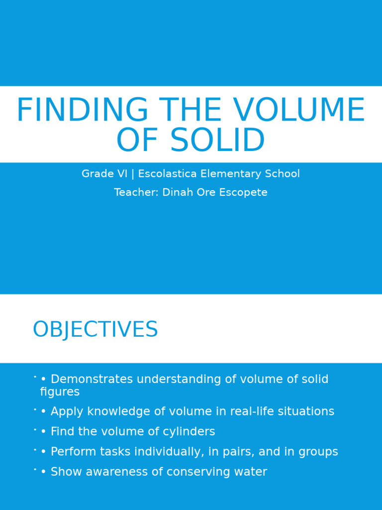 Finding Volume | PDF