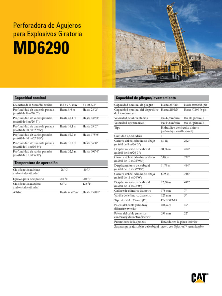 MD6290 Especificaciones Técnicas | PDF | Tanques | Bomba