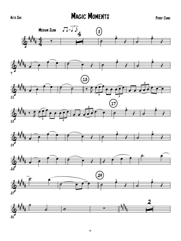 Magic Moments Alto Sax | PDF