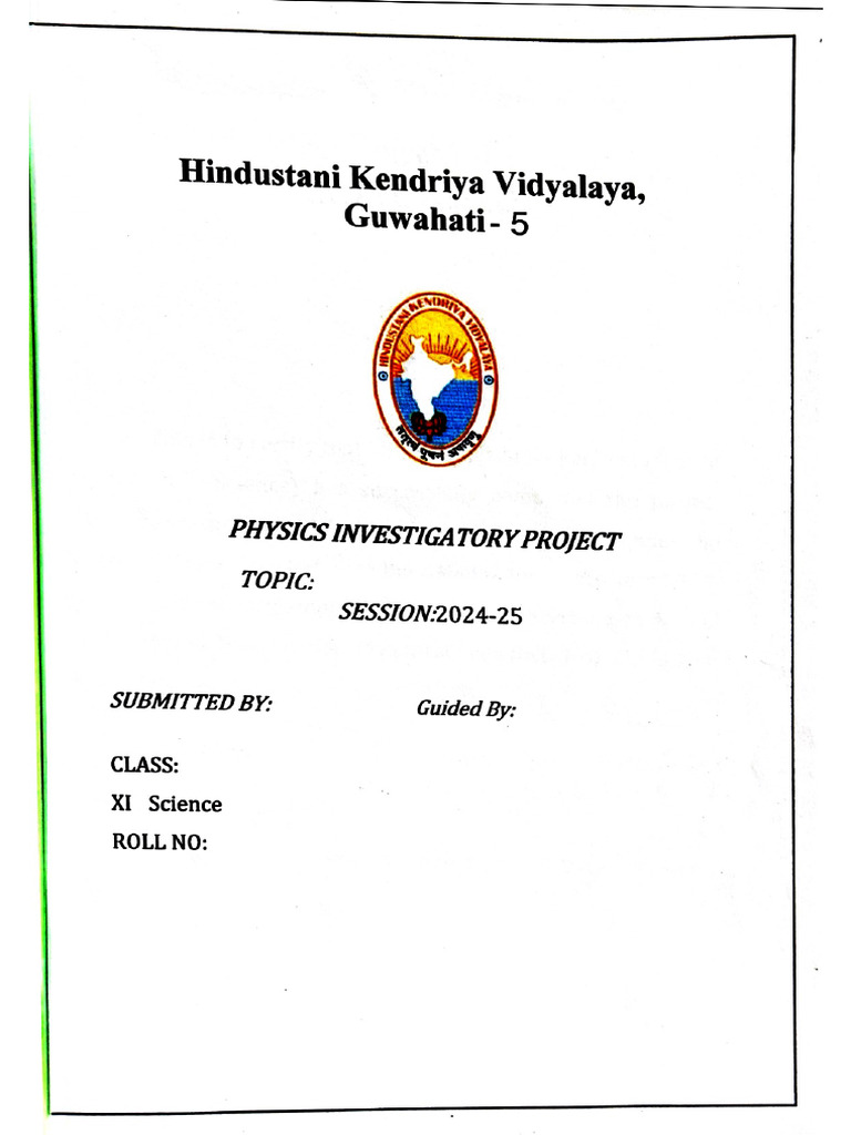 Project ( (Front Page) and (Acknowledgement) ) | PDF