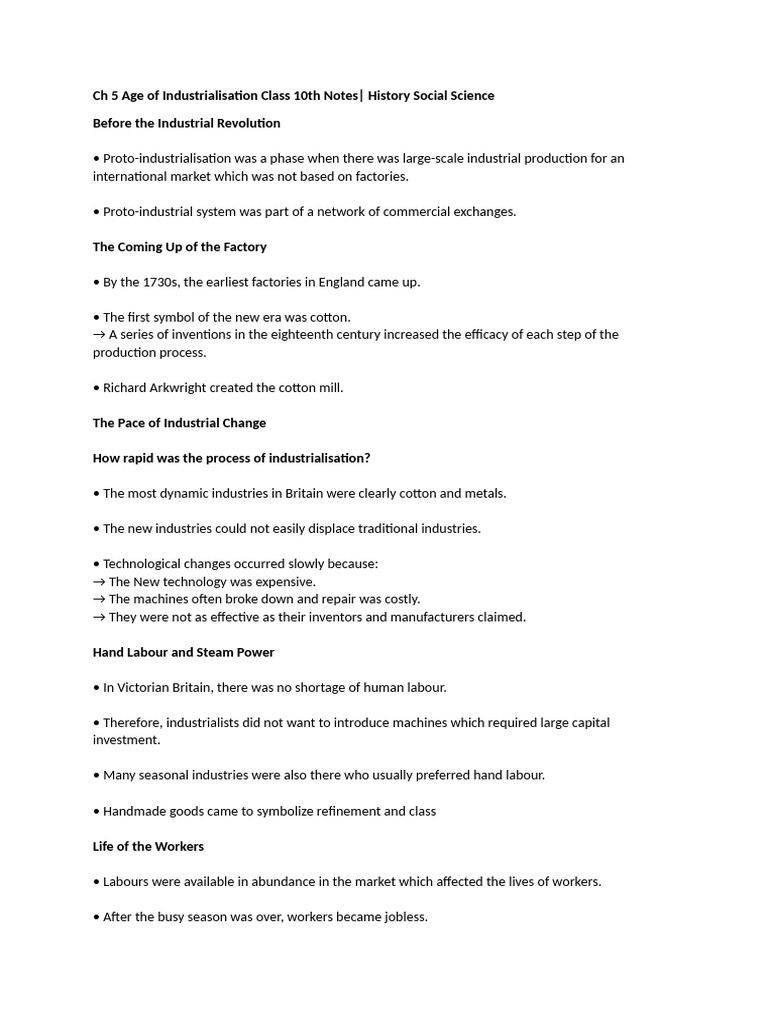 Age of Industrialisation | PDF | Industrial Revolution | Weaving