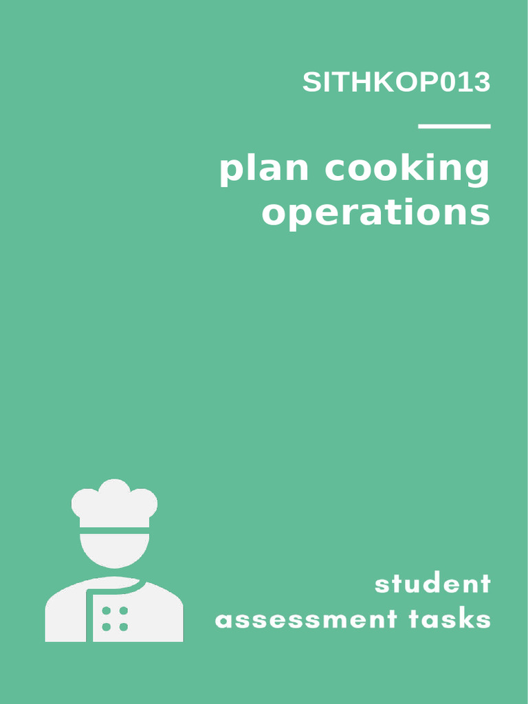 SITHKOP013 Student Assessment Tasks | PDF | Cuisine