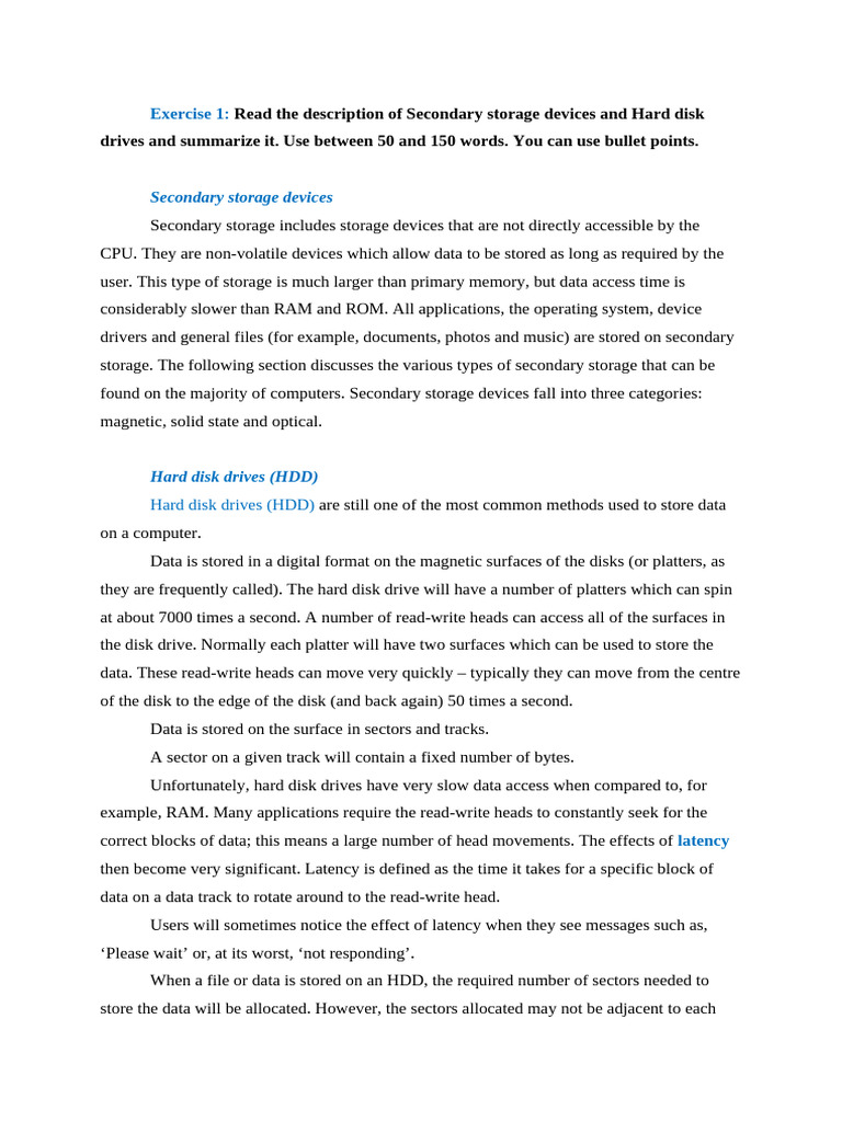 Memory and Storage Part 2 | PDF | Computer Data Storage | Hard Disk Drive