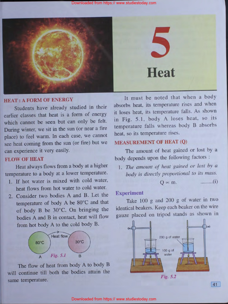 ICSE Class 8 Physics Chapter 05 Heat | PDF