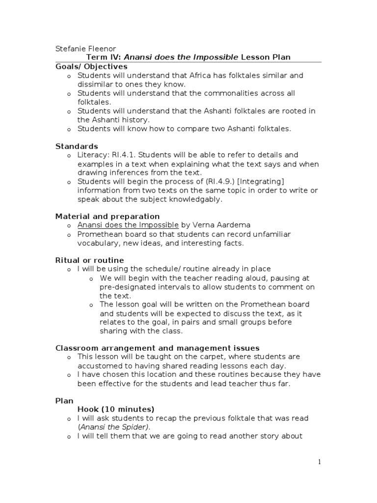 Anansi Does The Impossible | PDF | Anansi | Folklore