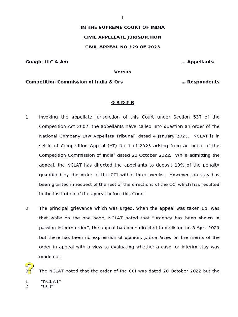 Google LLC v. Competition Commission of India & Ors. | PDF | Android ...