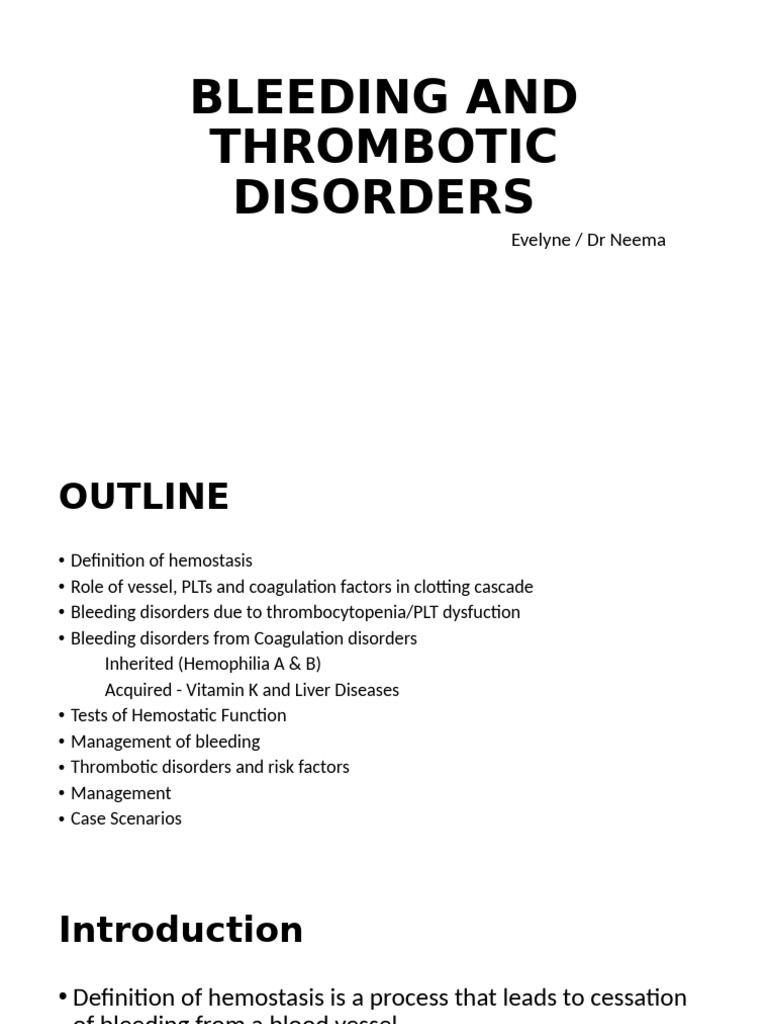 Bleeding and Thrombotic Disorders-1 | PDF | Coagulation | Hemostasis