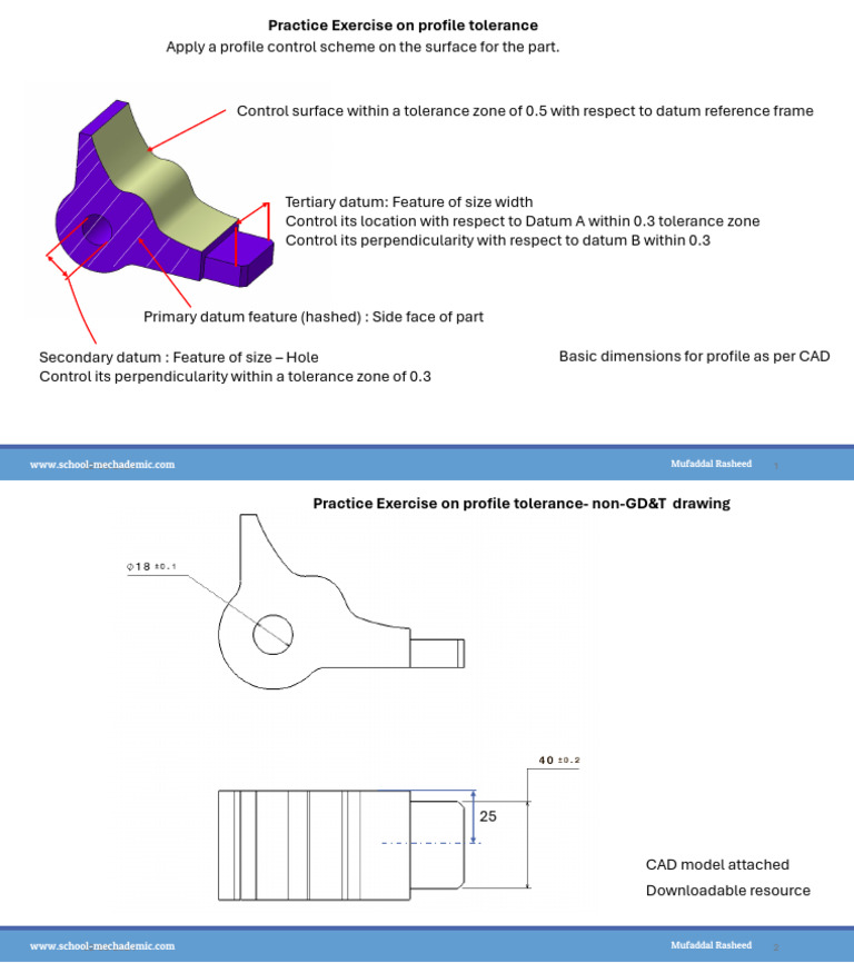 Profile Tolerance Practice Exercise | PDF