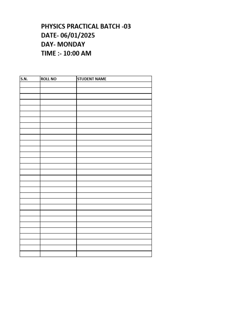 Physics Practical Batch - 03 | PDF
