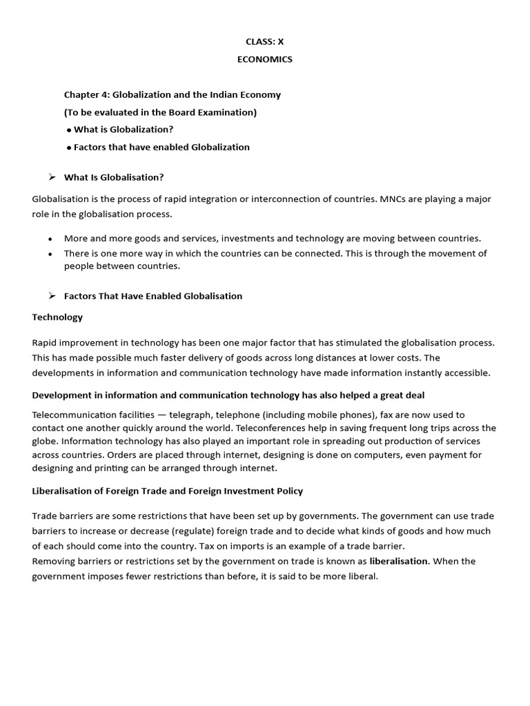 Factors Enabling Globalization Explained | PDF