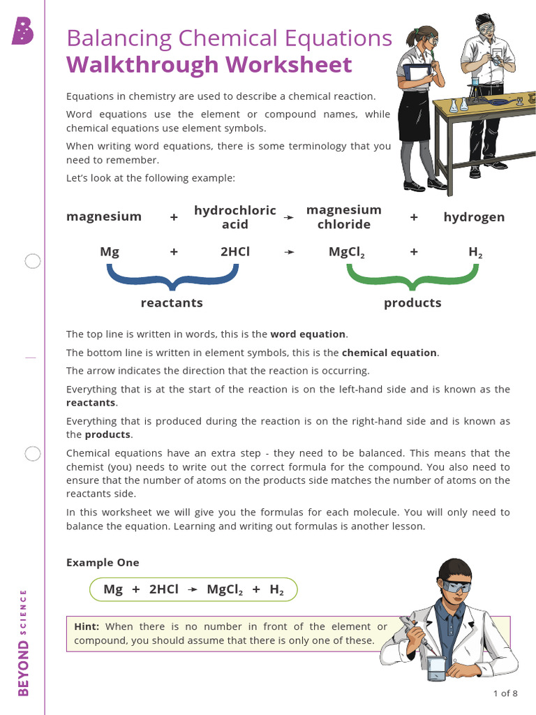 Balancing Equations | PDF | Chemical Reactions | Magnesium