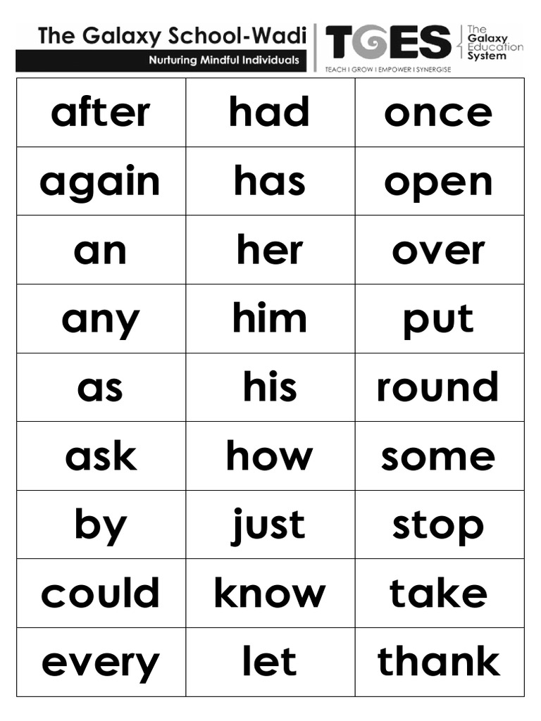 Sight Words Grade-1 | PDF