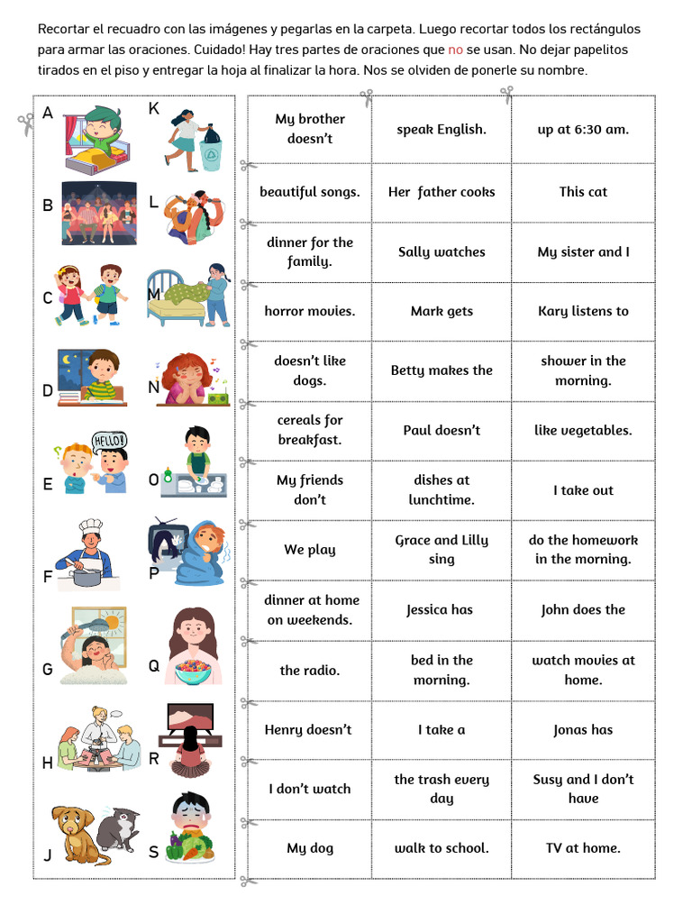 Revision Unit 2 - Present Simple Affirmative and Negative | PDF | Eating Behaviors Of Humans | Meal
