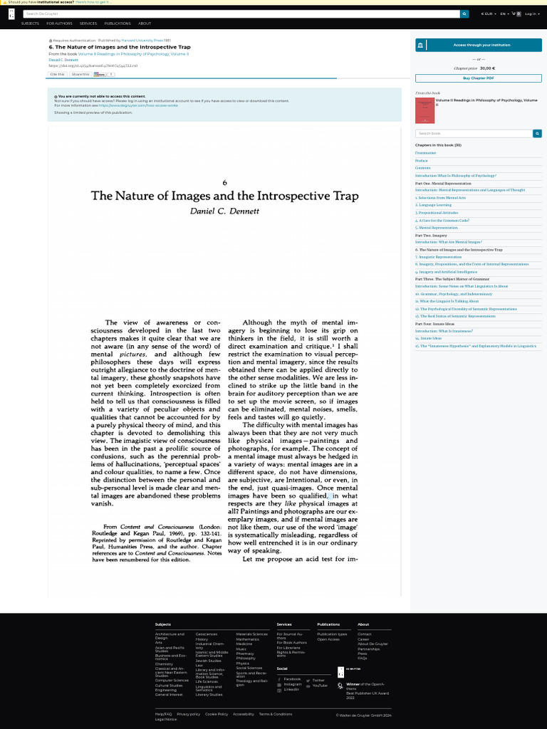 The Nature of Images and The Introspective Trap | PDF | Perception | Idea