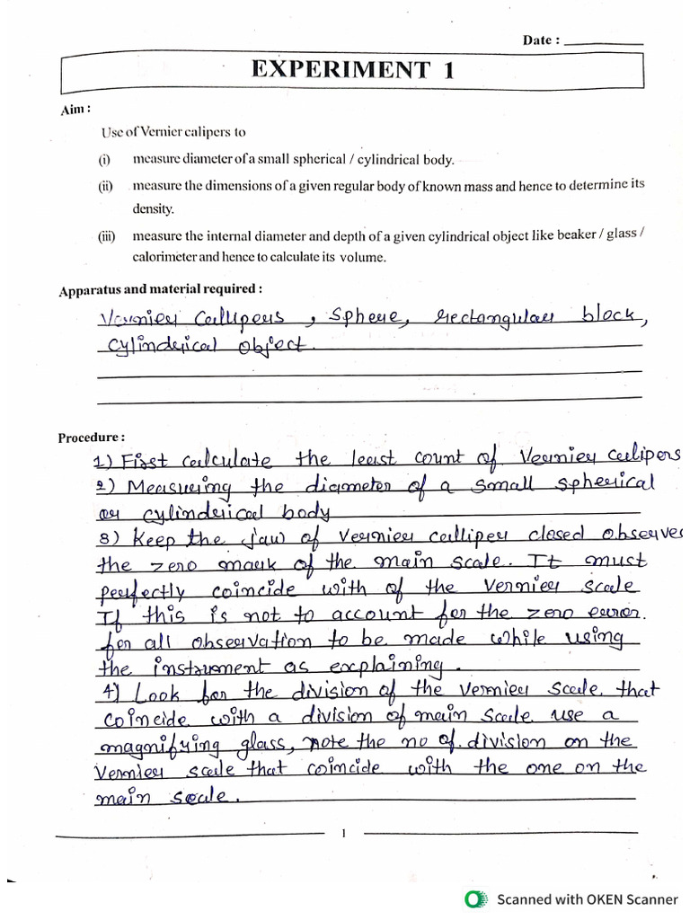 Physics Practical 11th E. M | PDF