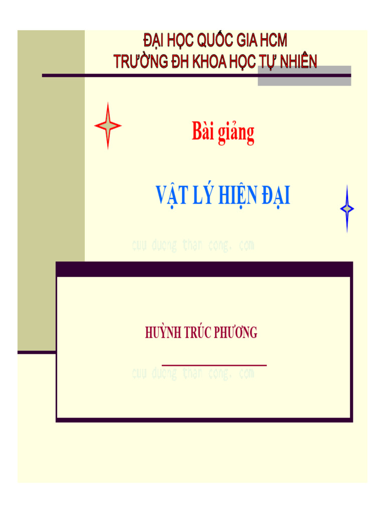 Vat Ly Hien Dai Huynh Truc Phuong Chapter4 B Ly Thuyet Luong Tu Cua ...