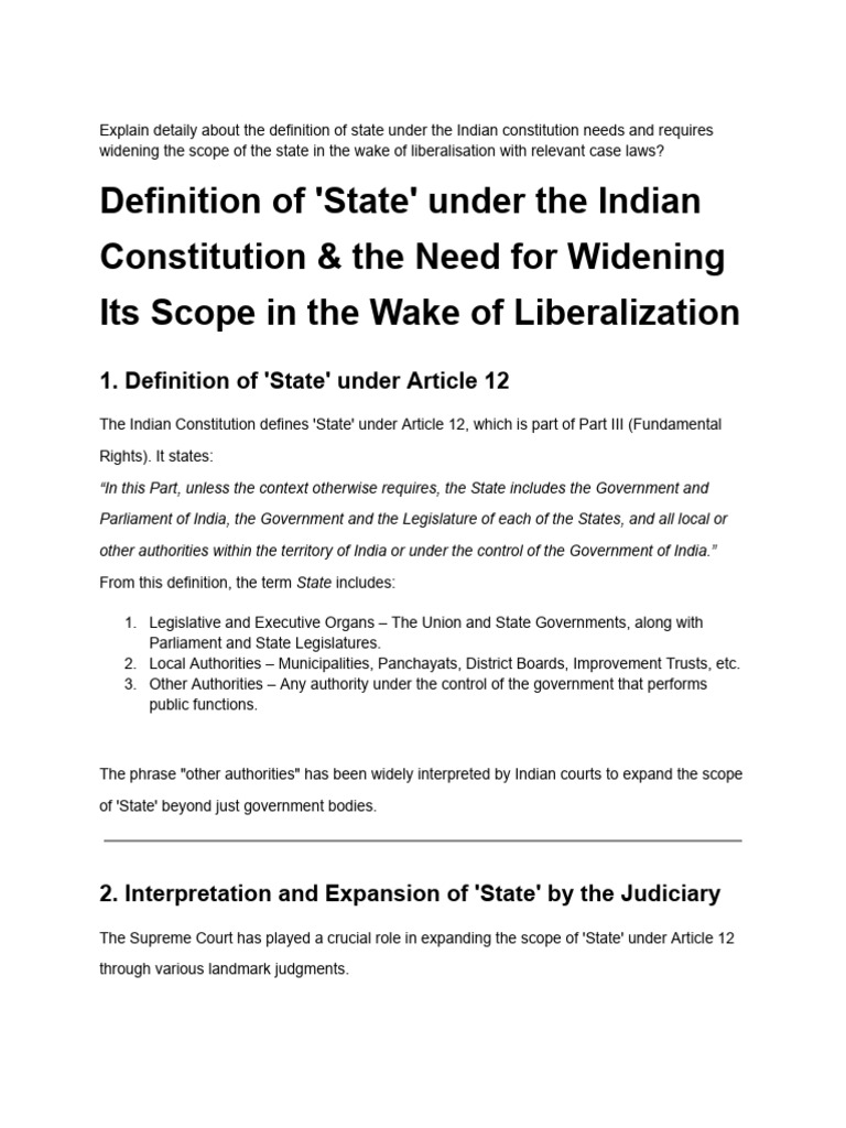 Expanding 'State' Definition in India | PDF | Scope (Computer Science ...