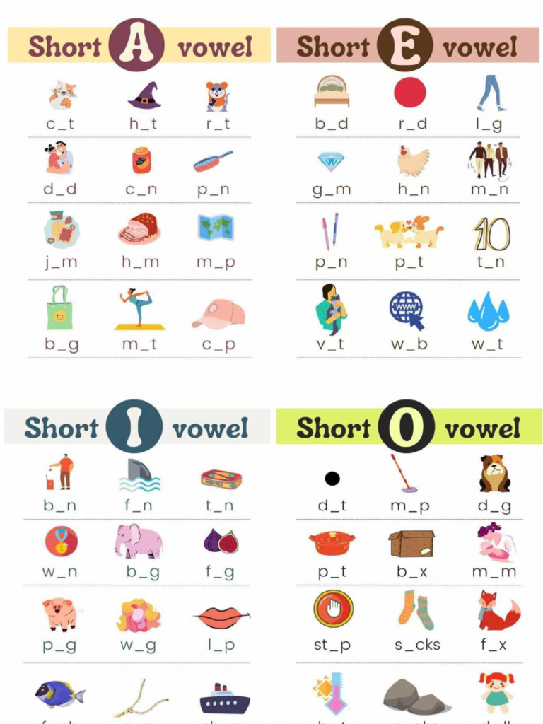 Write The Missing Vowels | PDF