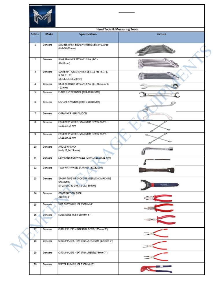 MGE Tools Catalogue 01.04.2024 | PDF | Tools
