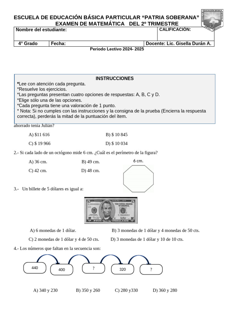 Exámenes 2° Trimestre Cuarto | PDF | Instrumentos musicales | Tecnología musical