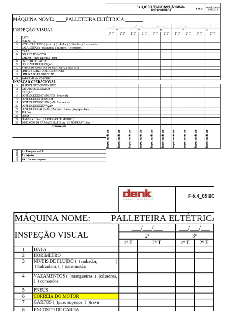 Check List Paleteira | PDF | Motores