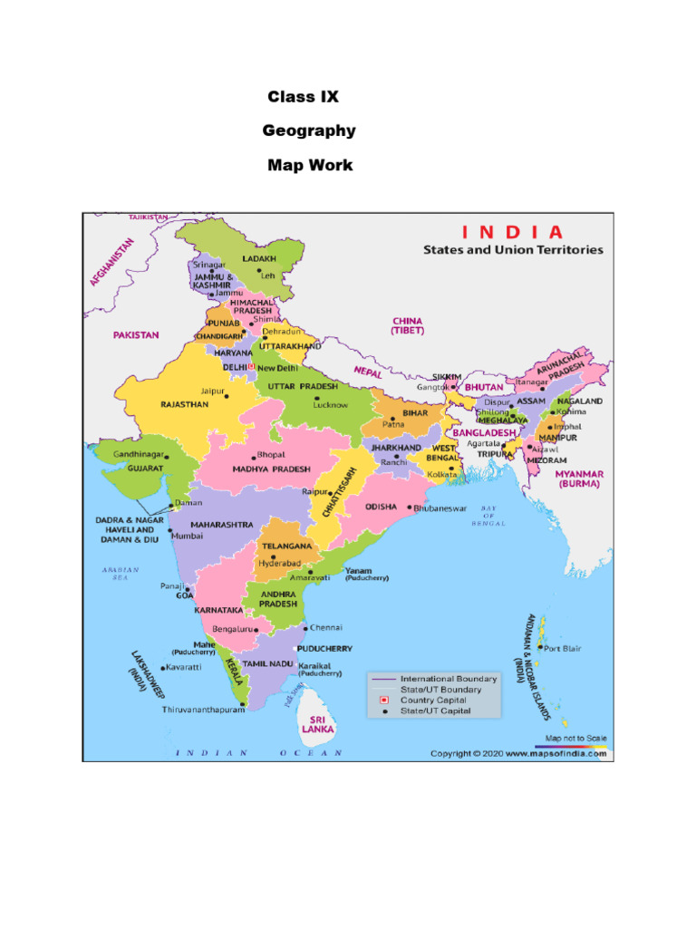 Class IX Geography Map Work PDF | PDF