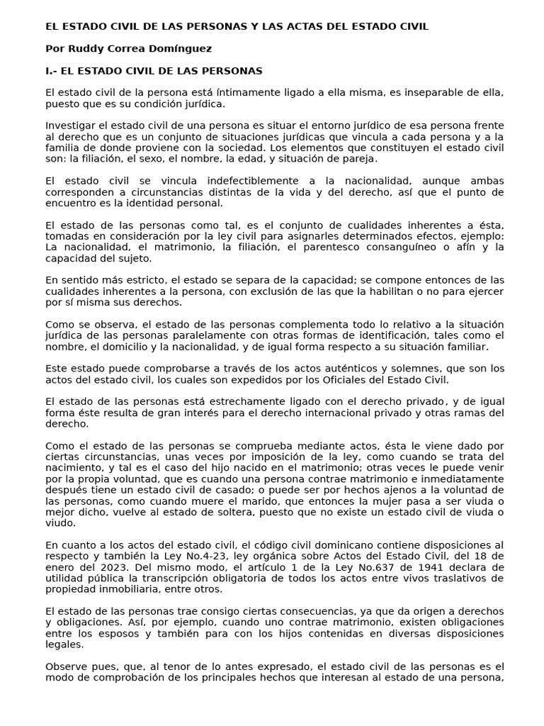 Unidad 7 El Estado y Las Acta Del Estado Civil de Las Personas | PDF ...
