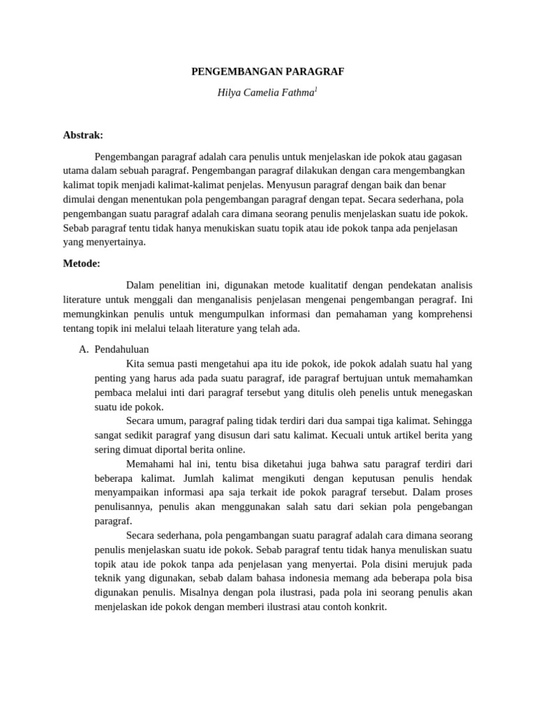 Pengembangan Paragraf | PDF