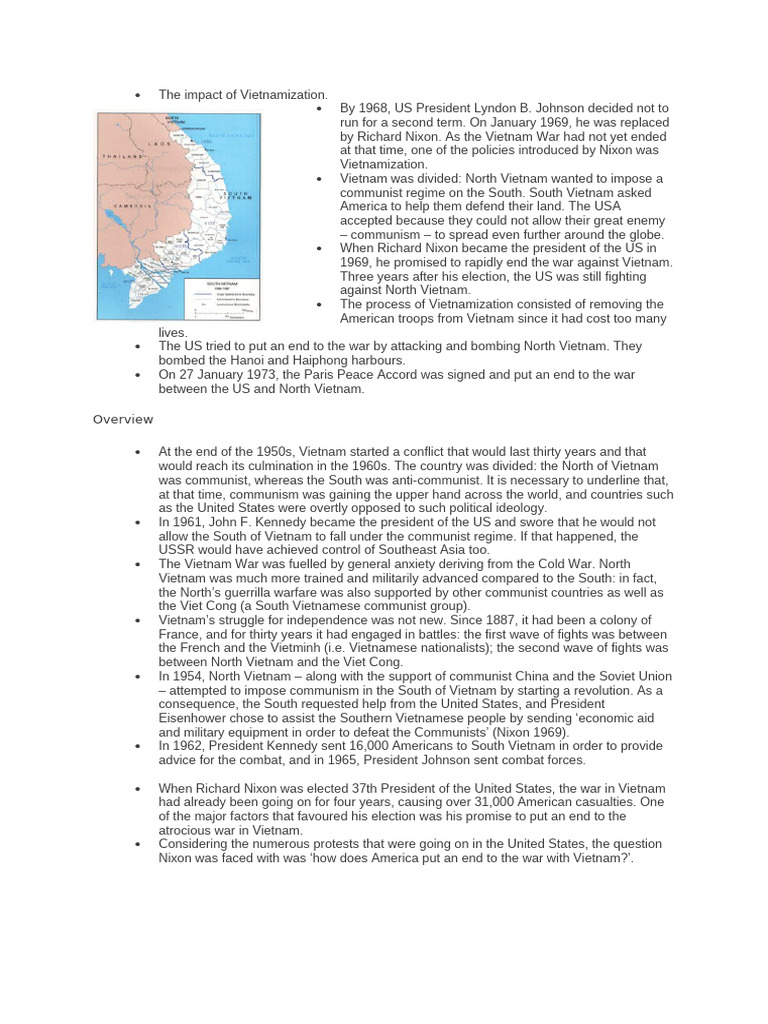The impact of Vietnamization | PDF | Vietnam War | Richard Nixon