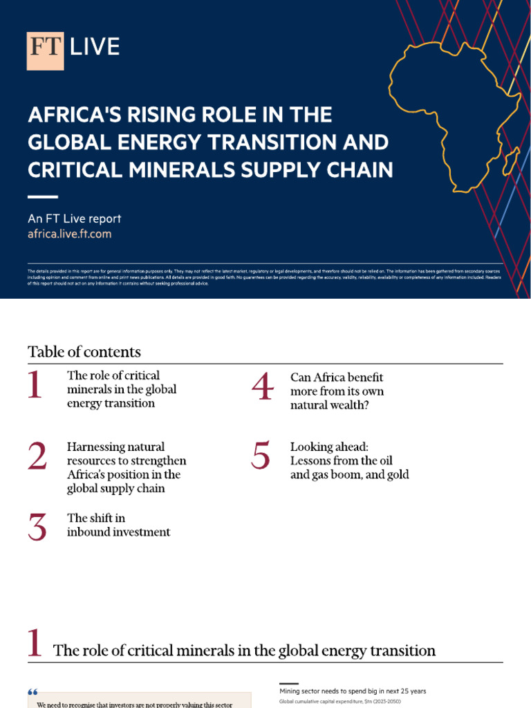 Africa S Role In Global Energy Transition Pdf Renewable Energy Mining