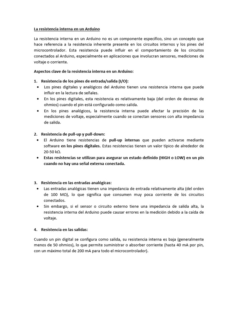 Resistencias Pull-Up y Pull-Down en Arduino | PDF | Resistor | Arduino