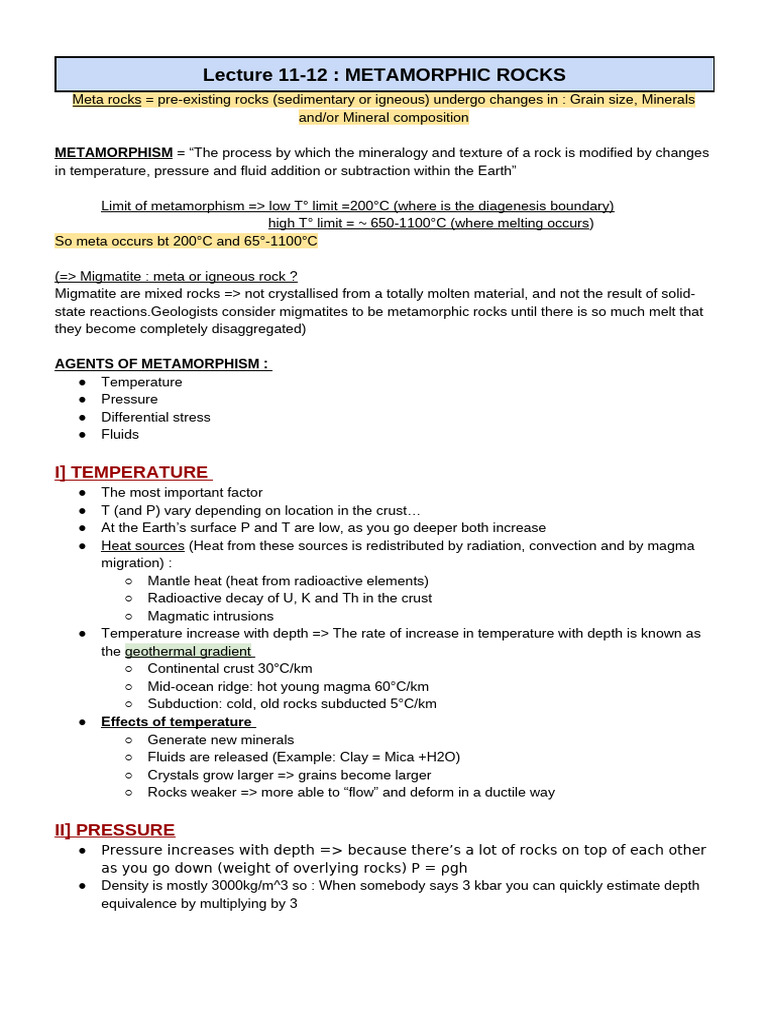 EA - WEEK 6: Metamorphic Rocks | PDF | Rock (Geology) | Minerals