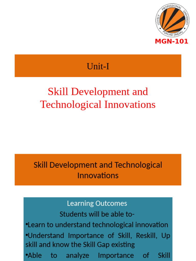 Lecture3 Technological Innovation Skill Development | PDF | Innovation