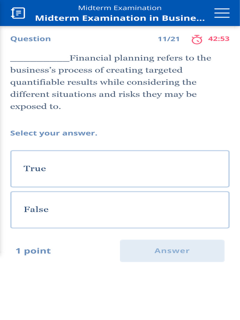 Midterm Examination in Business Finance Learn | PDF