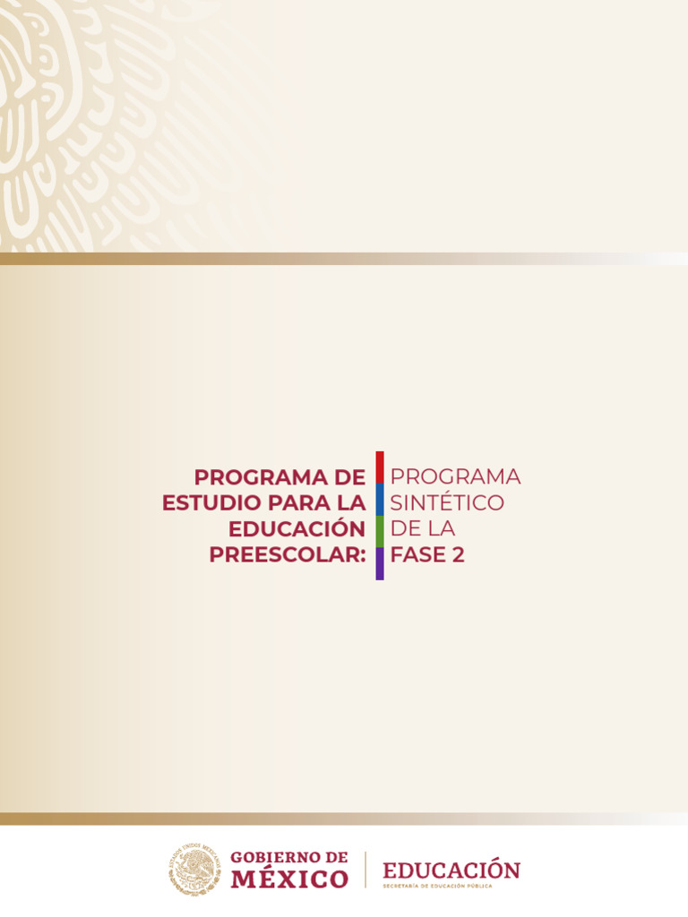 PROGRAMA SINTETICO FASE 2 - Contenidos y Pda | PDF | Aprendizaje | Educación de la primera infancia