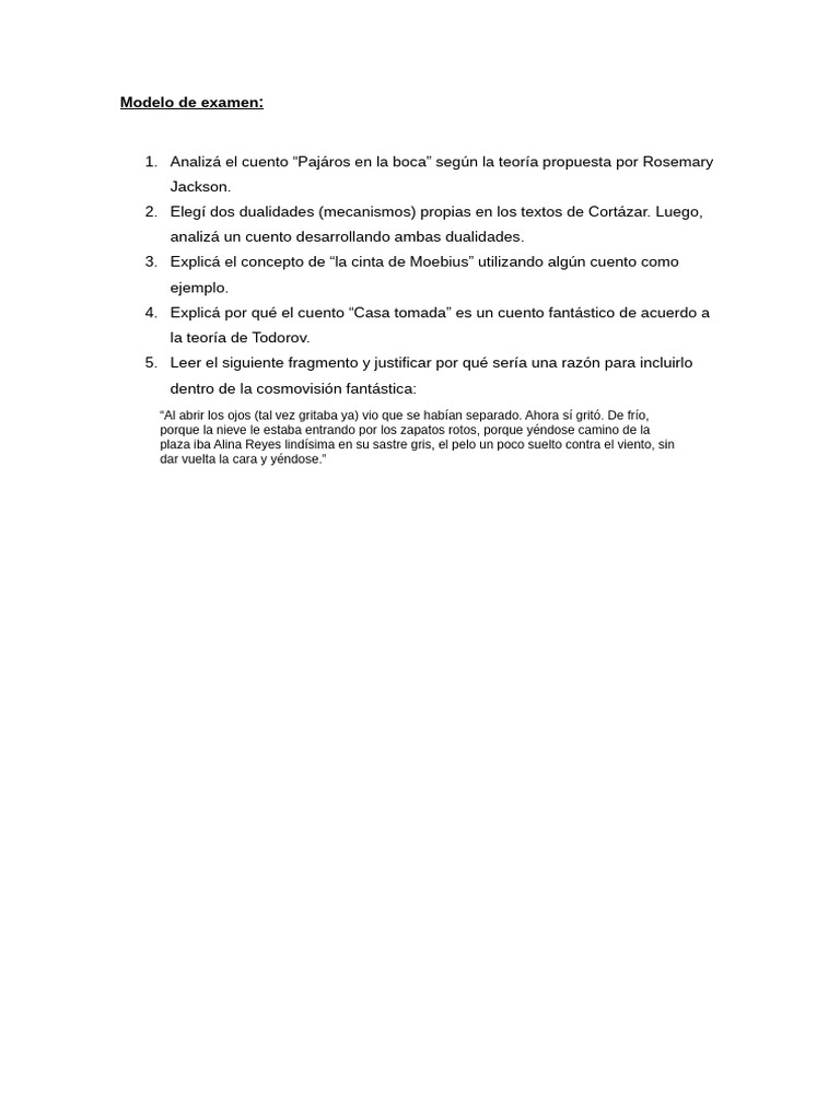 Modelo de Examen | PDF
