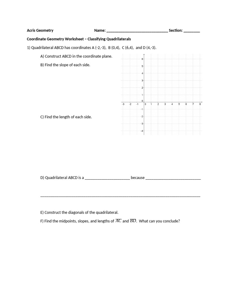 Coordinate Geometry WS CANVAS | PDF | Perpendicular | Rectangle