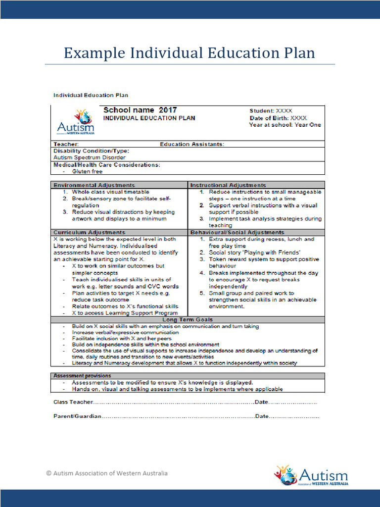 Example Individual Education Plan | PDF
