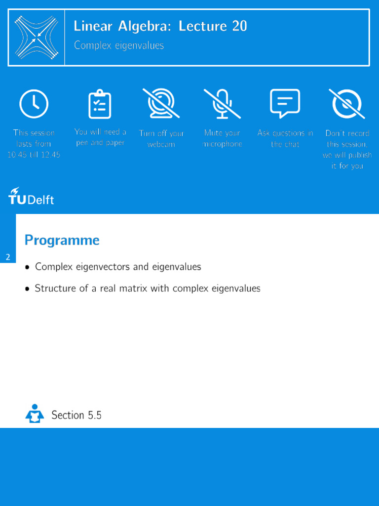 Lecture 20 Wbmt Complex Eigenvalues Vc Pdf