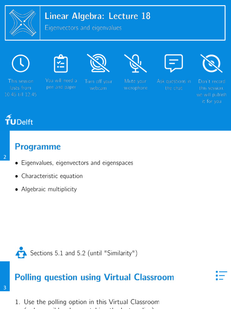 Lecture 18 - WBMT - Eigenvalues and Eigenvectors - VC | PDF