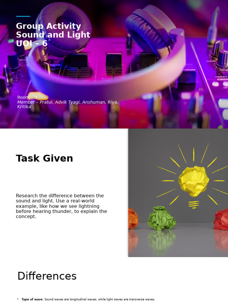 Sound vs. Light: Key Differences Explained | PDF