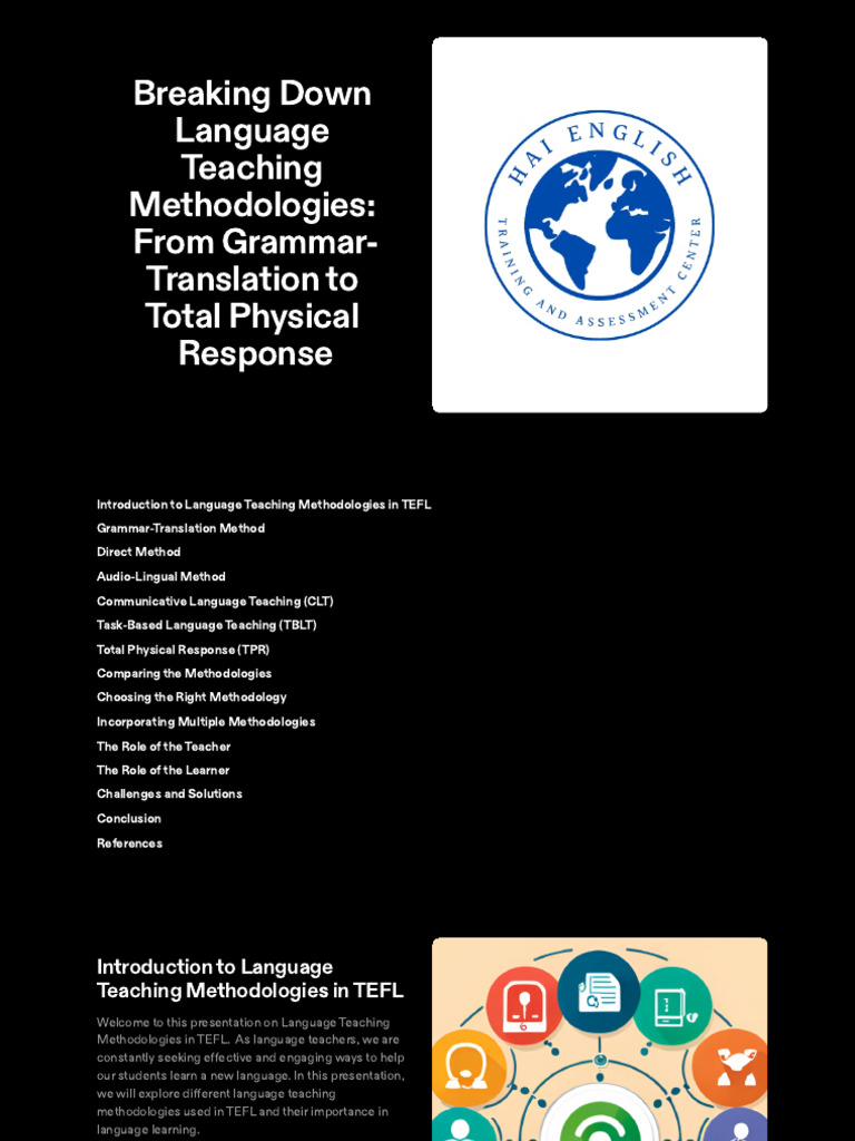 02 Language Teaching Methodologies in TEFL | PDF | Language Education ...