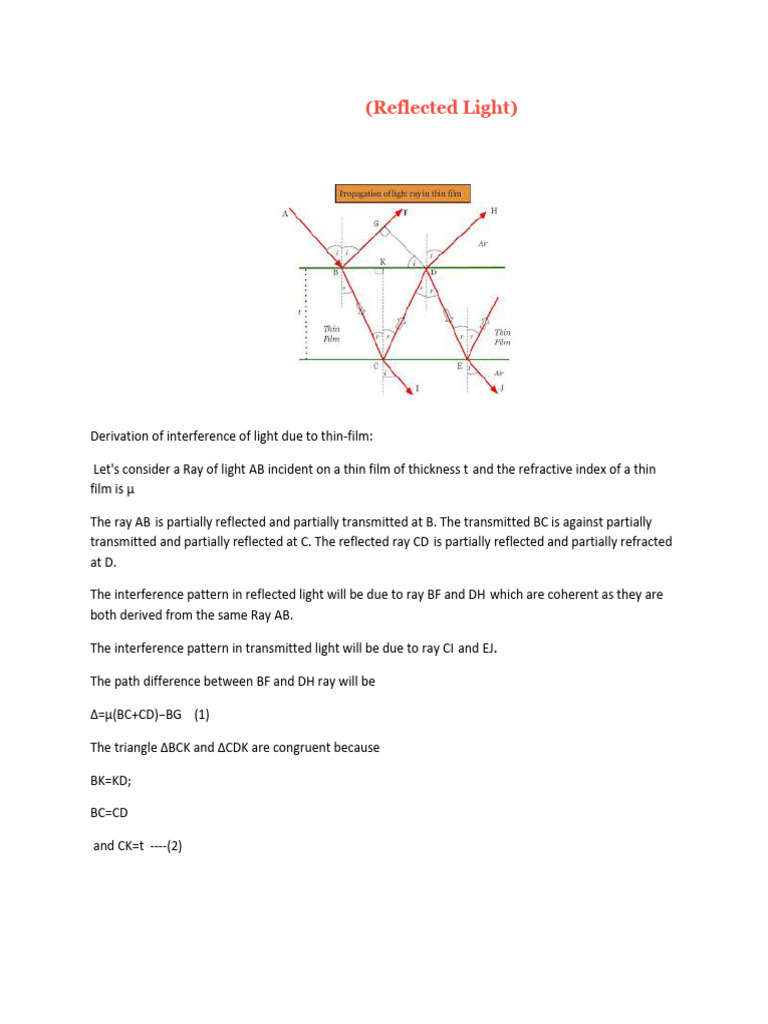 Thin Films and Newton Rings | PDF | Light | Electromagnetic Radiation