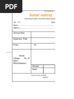 Hotel Bill Format in Word | PDF