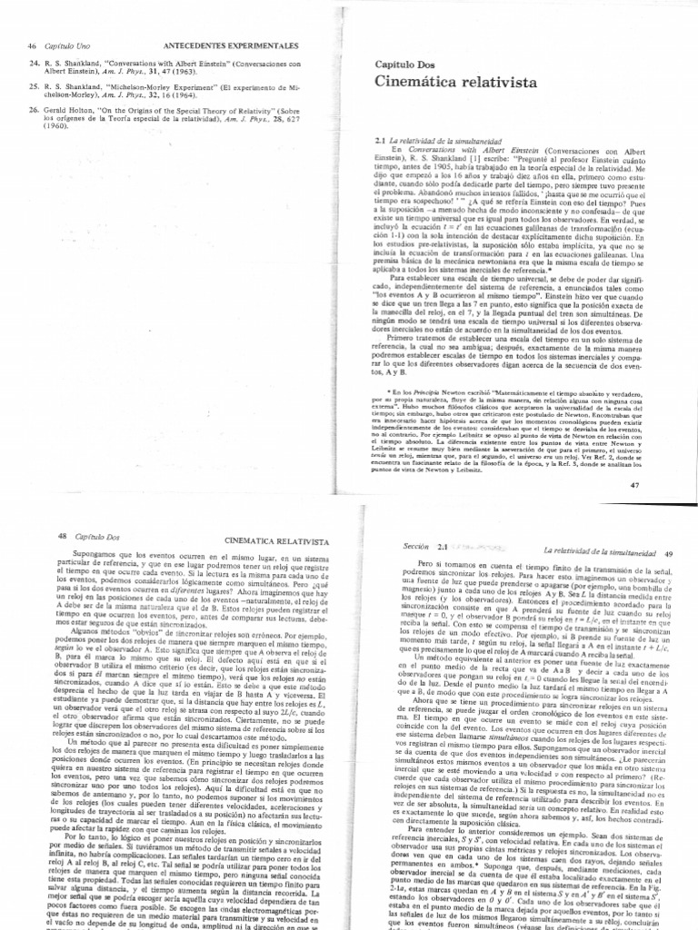 Resnik - Rel. Capítulo 2 | PDF | Hora | Teoría de la relatividad