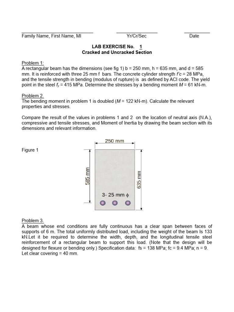 Exercise1-Uncracked Cracked | PDF