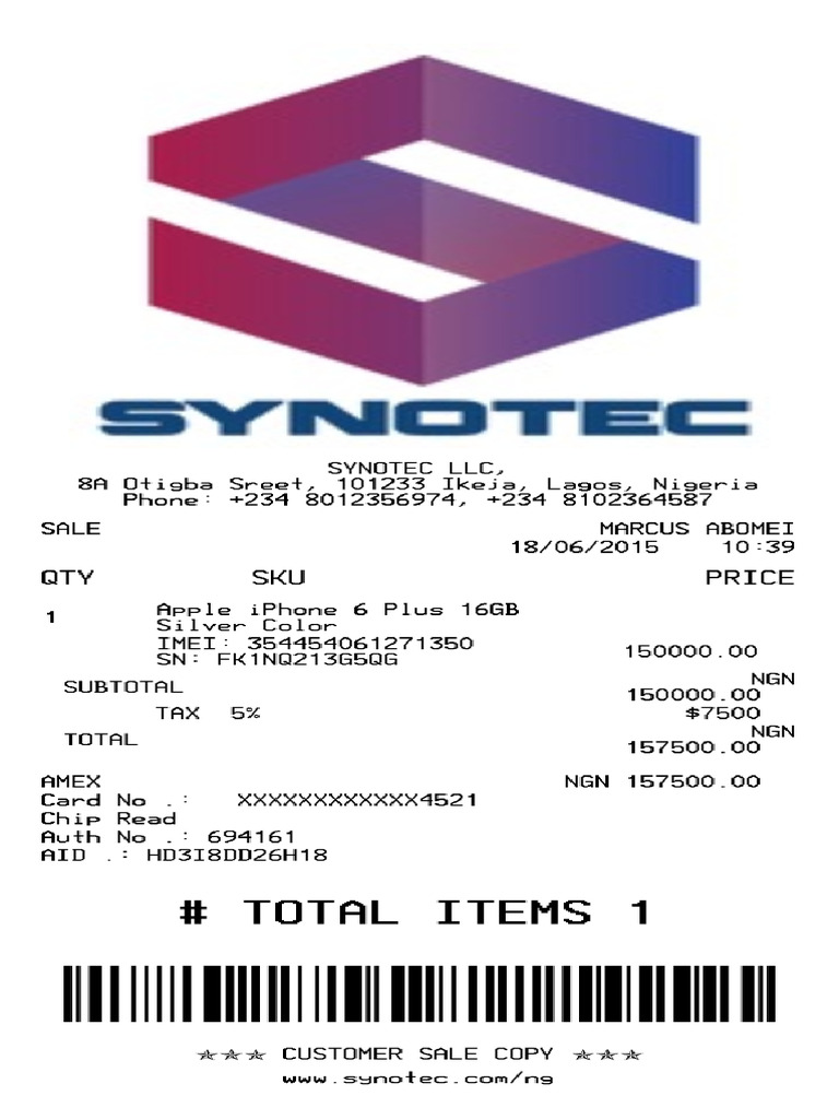 Synotec 6+ FK1NQ213G5QG | PDF