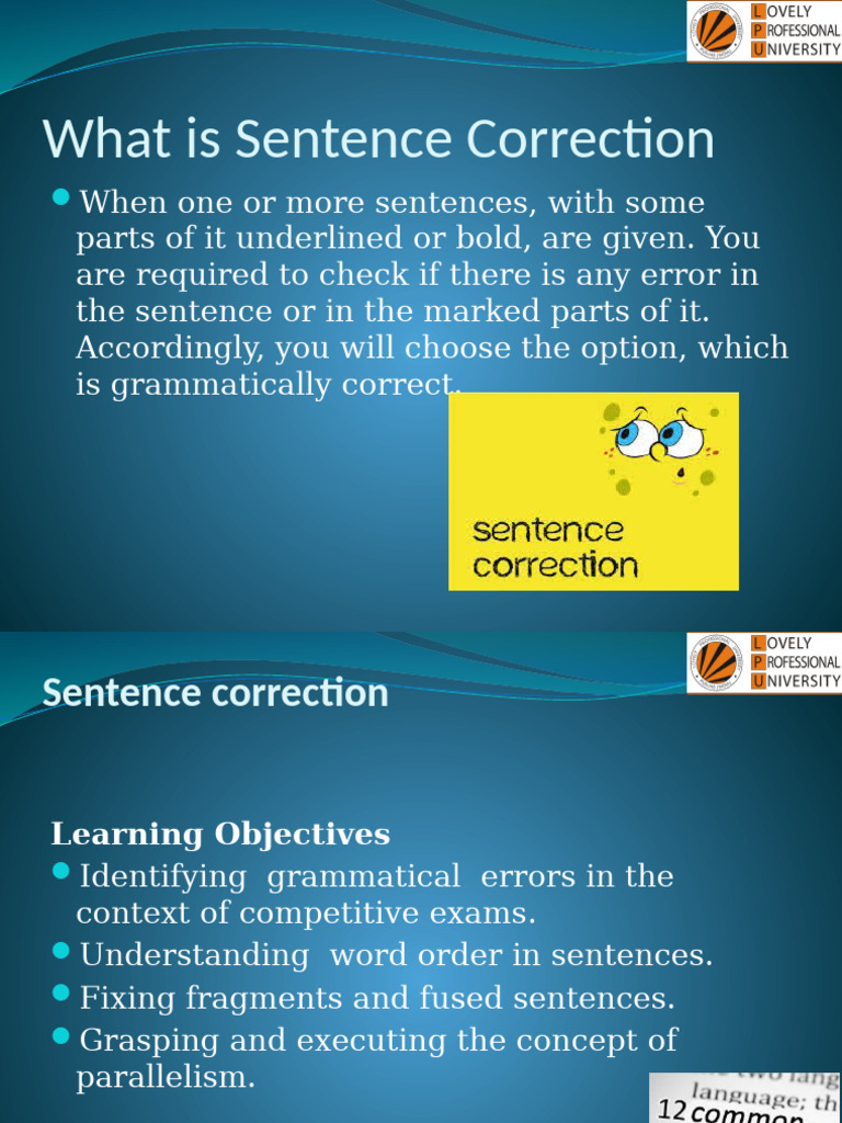 Understanding Sentence Correction | PDF | Grammatical Number | English ...