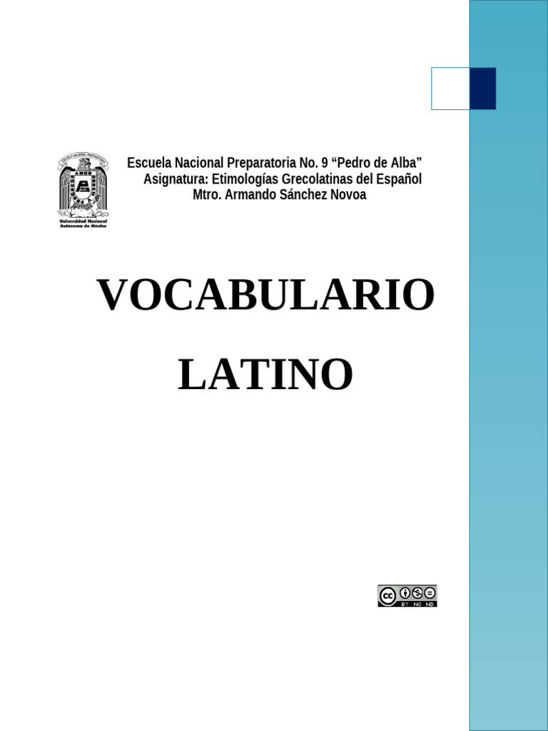 Vocabulario Latino en Etimologías Grecolatinas | PDF
